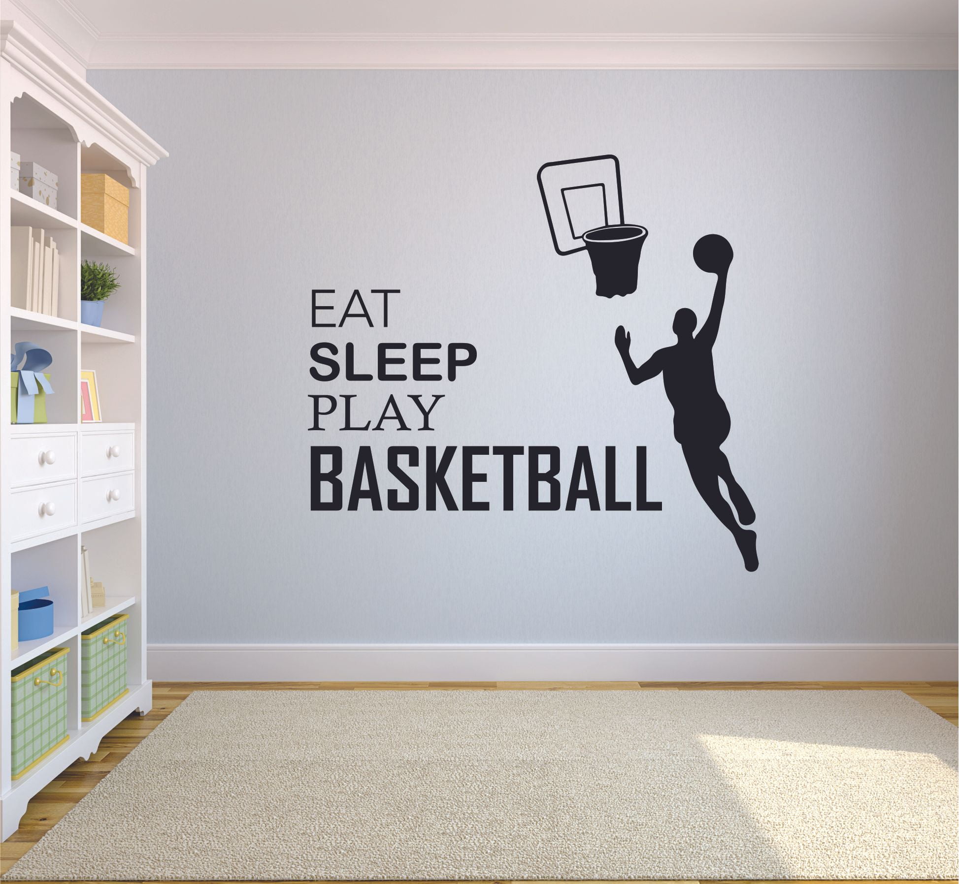 Eat Sleep Play - Basketball Quotes Wall Sticker for Sports Player ...