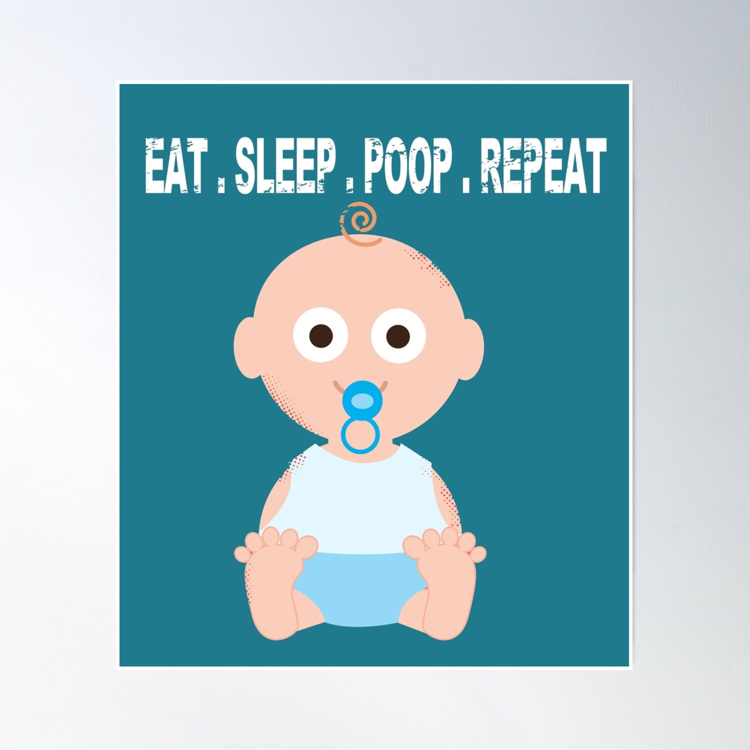 Eat, Sleep, Poop, Repeat Poster Wall Art, Modern Wall Decor, 16x24 ...