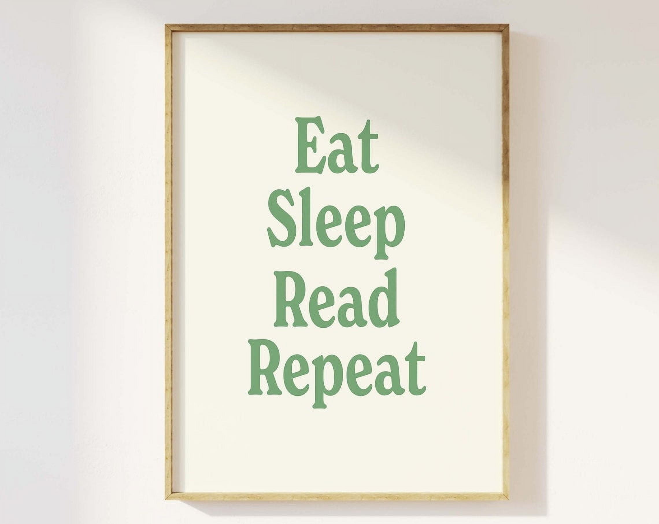 Eat Sleep Read Repeat Print, Art, Cute Library Decor, Trendy Reading ...