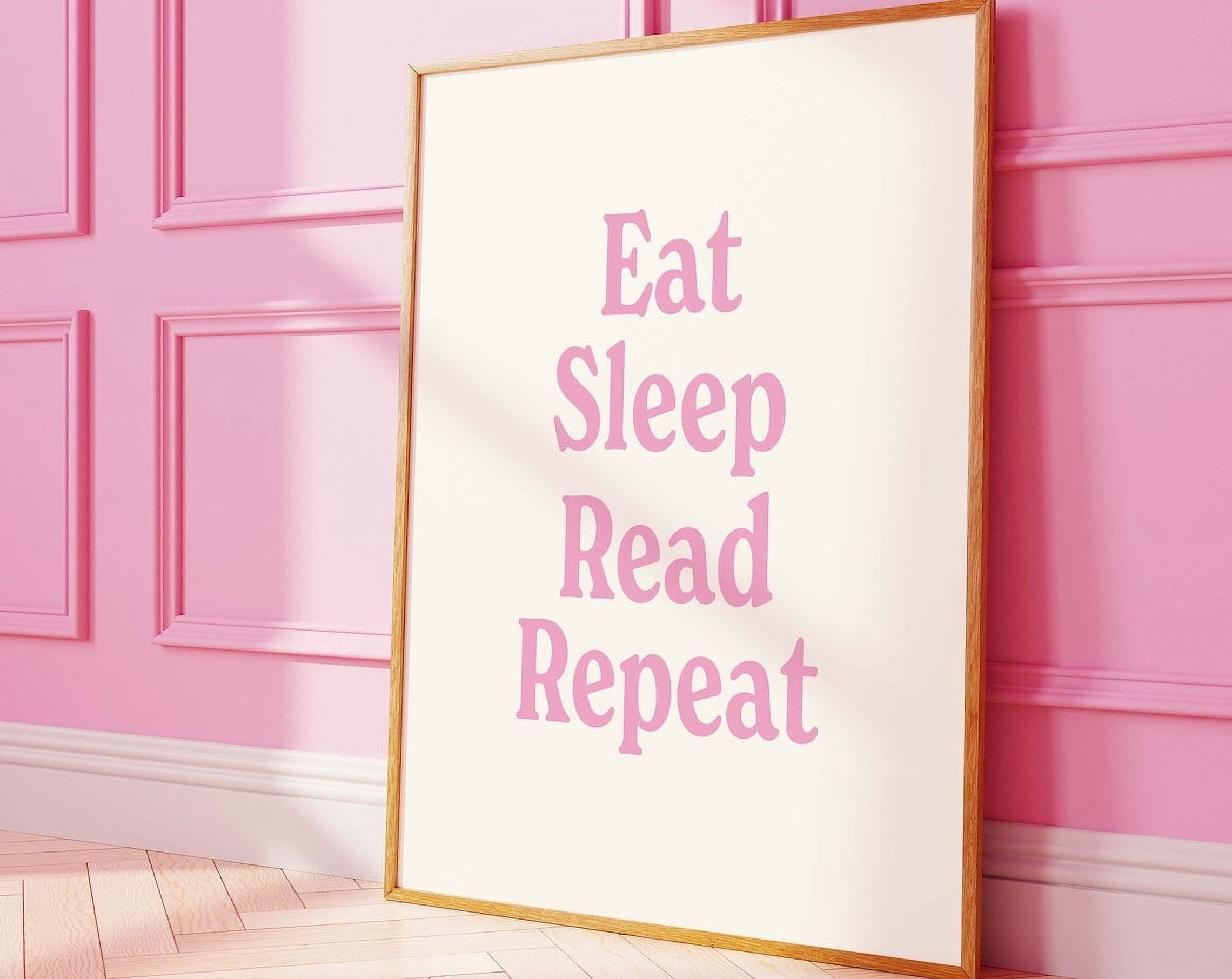 Eat Sleep Read Repeat Print, Art, Cute Library Decor, Trendy Reading ...