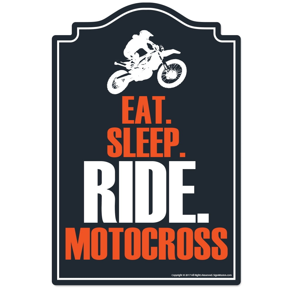 Eat Sleep Ride Motocross Novelty Sign | Indoor/Outdoor | Funny Home ...