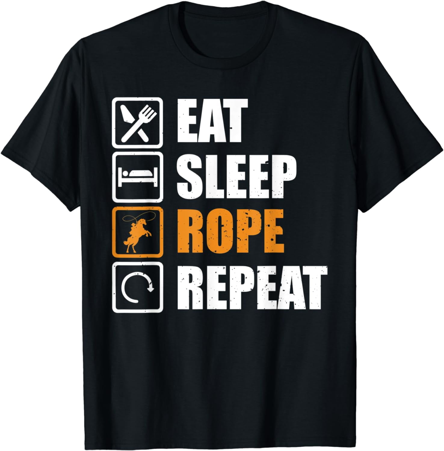 Eat Sleep Rope Repeat Rodeo Clown Cowboy Cowgirl T-Shirt - Walmart.com
