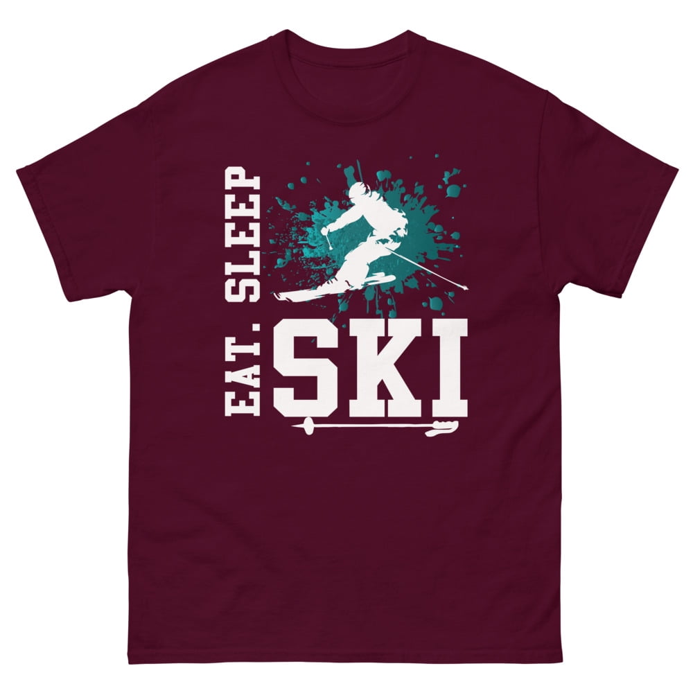 Eat Sleep Ski Skiing Expert Snow Ski Skier Sports Lover classic tee ...
