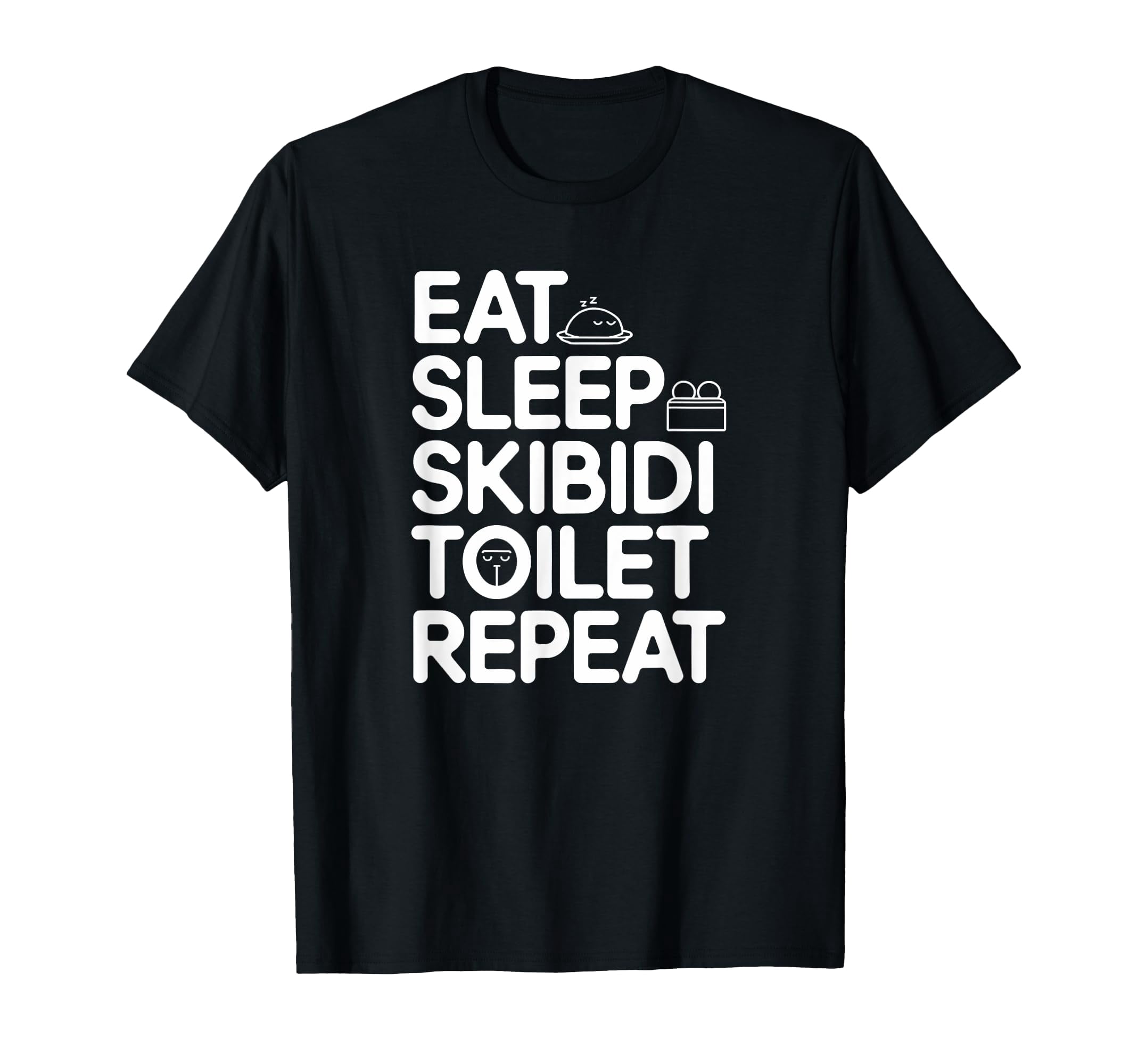 Eat Sleep Skibidi Toilet Repeat Funny Meme Vintage Birthday T-Shirt ...