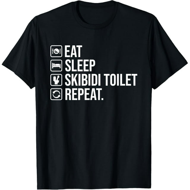 Eat Sleep Skibidi Toilet Repeat Funny Skibidi Toilet Meme T-Shirt ...