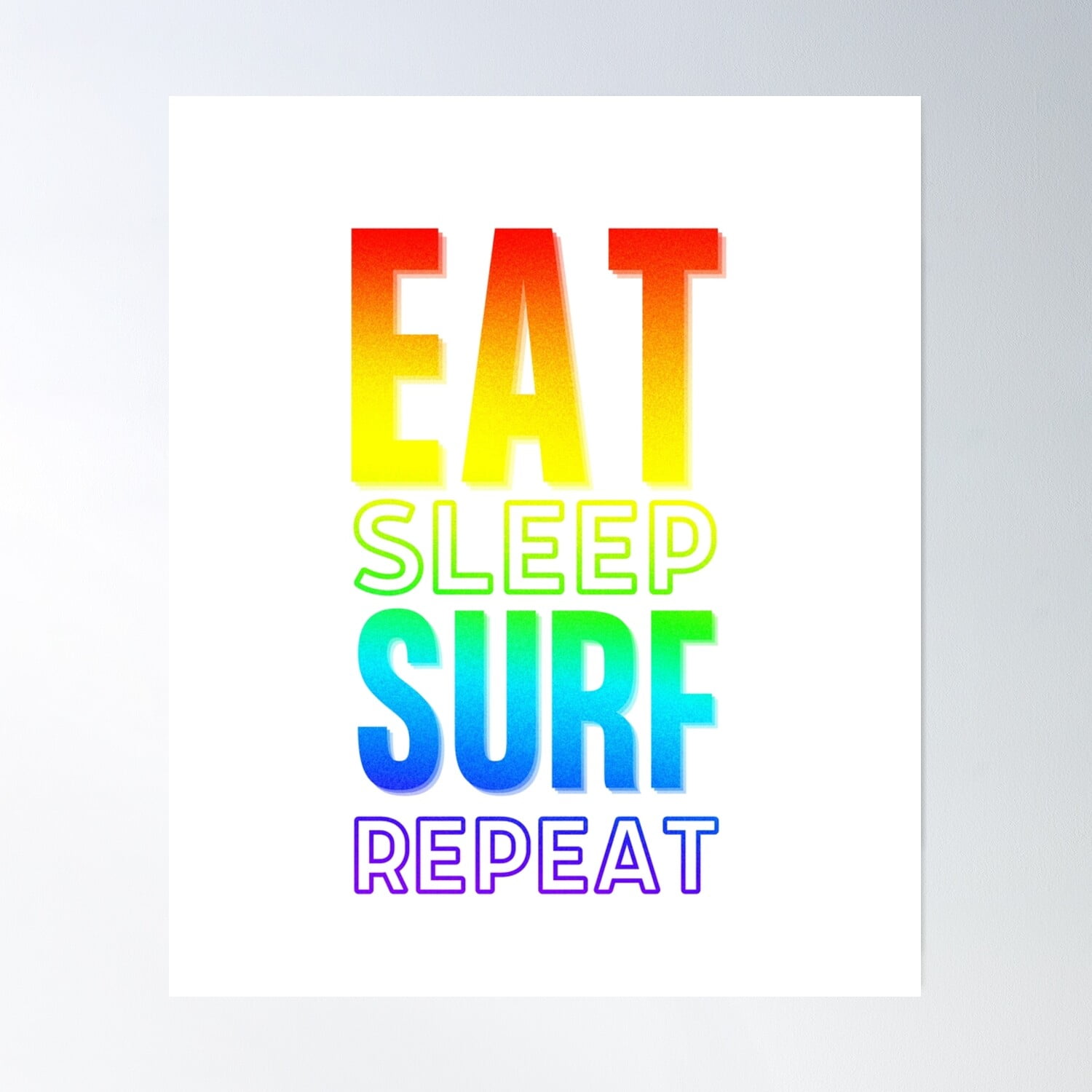 Eat Sleep Surf Repeat, Vintage Hawaii Surfing Label Poster Wall Art, Modern Wall Decor, 12x18 ...