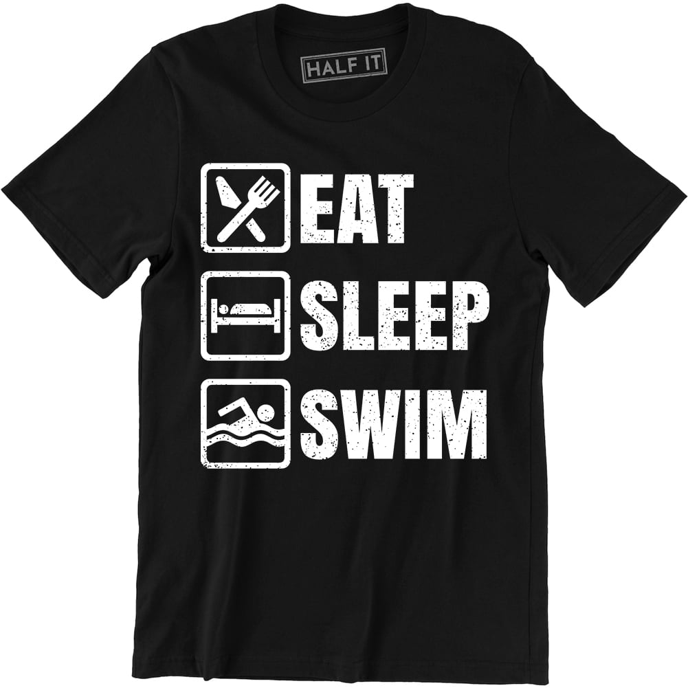 Eat Sleep Swim - Present Diver Swimmers Swimming Men's Tee Shirt ...
