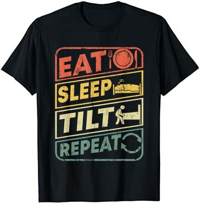 Eat Sleep Tilt Repeat retro game lover design arcade pinball T-Shirt ...