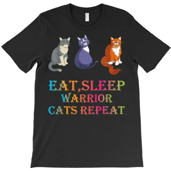 Eat Sleep Warrior Cats Repeat Funny Cat Lover Book Series Graphic - USA ...
