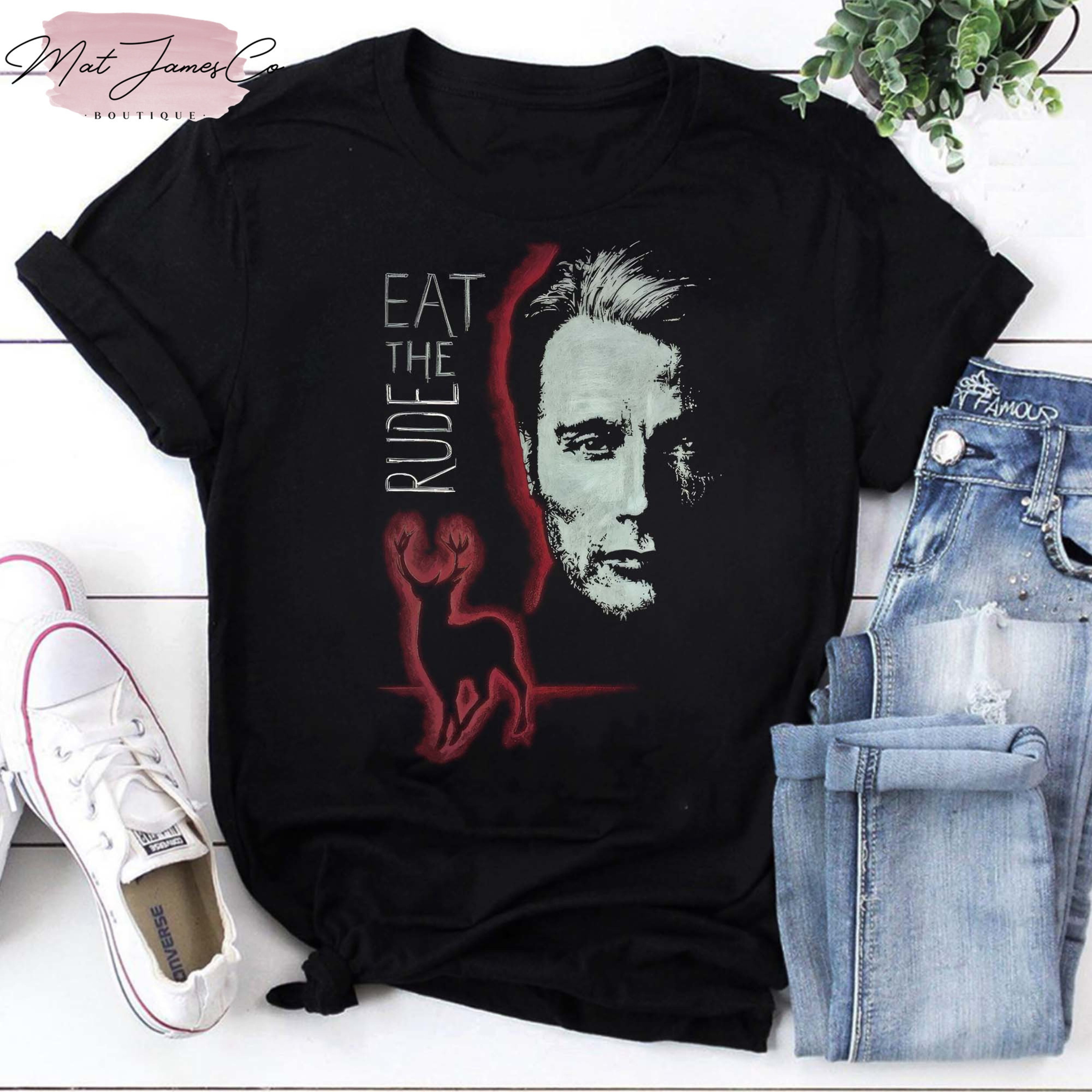 Eat The Rude Shirt, Hannibal Lecter Shirt, Mads Mikkelsen Vintage Shirt ...
