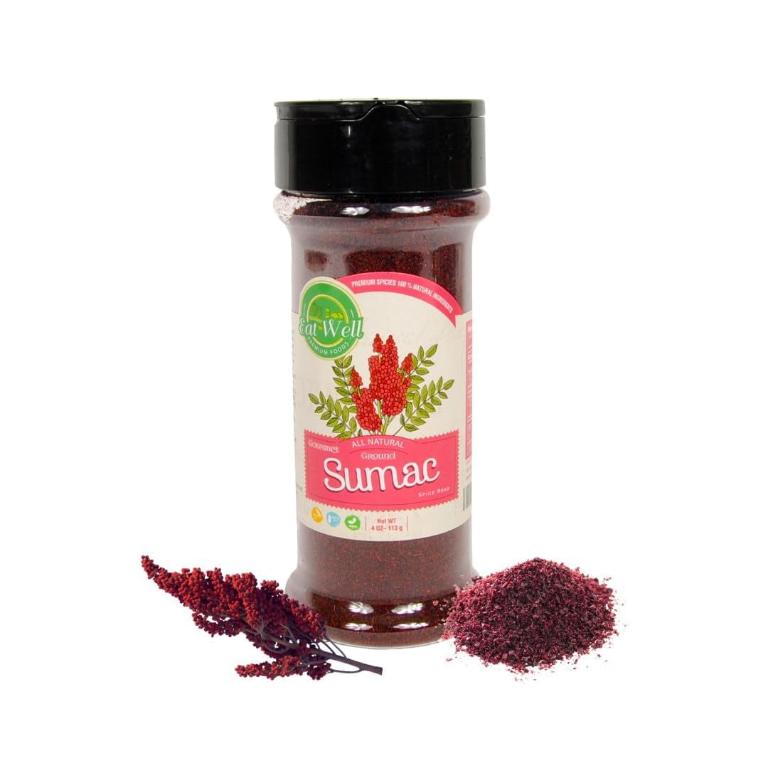 Eat Well Sumac Spice MZF22 Powder 4 oz Bottle, Ground Sumac Berries ...