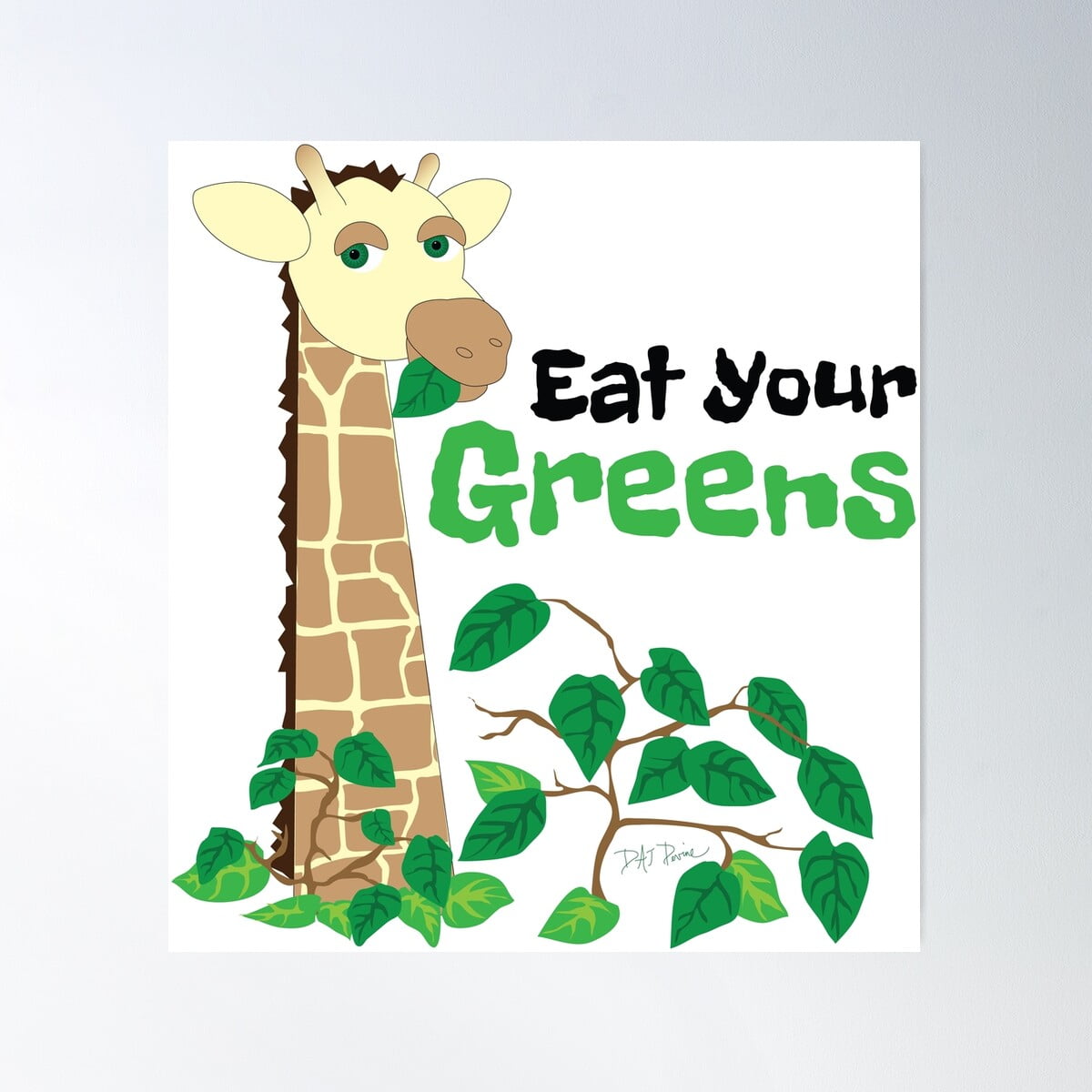 Eat Your Greens Poster Wall Art, Modern Wall Decor For Living Room ...