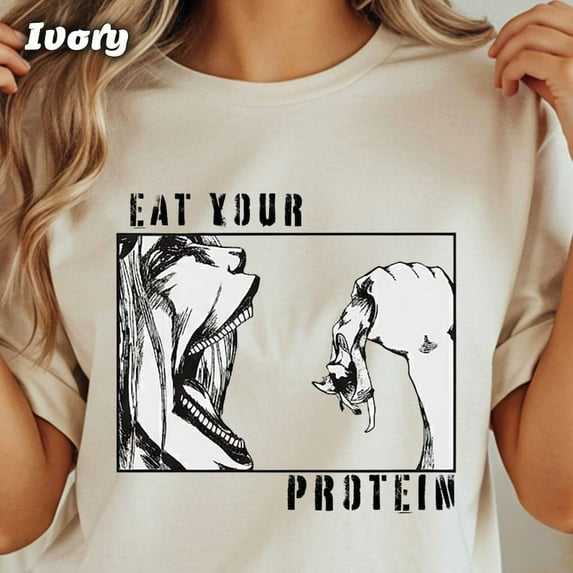 Eat Your Protein Anime Shirt, Attack on Titan T-Shirt, Anime Gym T ...
