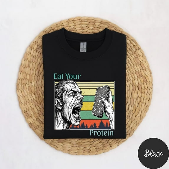 Eat Your Protein T-Shirt – Anime Gym Nutrition Tee, High Protein Diet ...