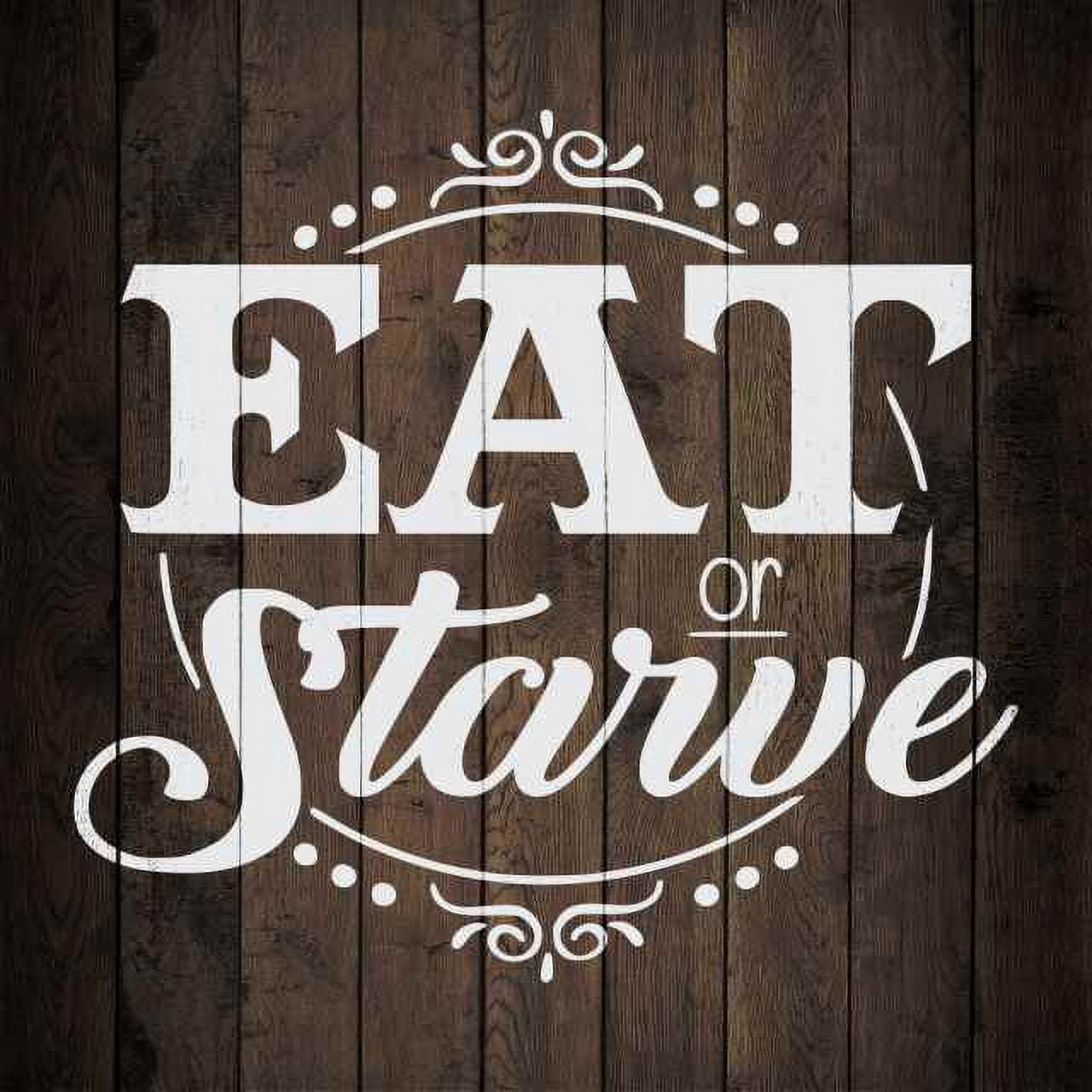 Eat it or Starve Rustic Looking Inspiration Farmhouse Wood Sign Wall ...