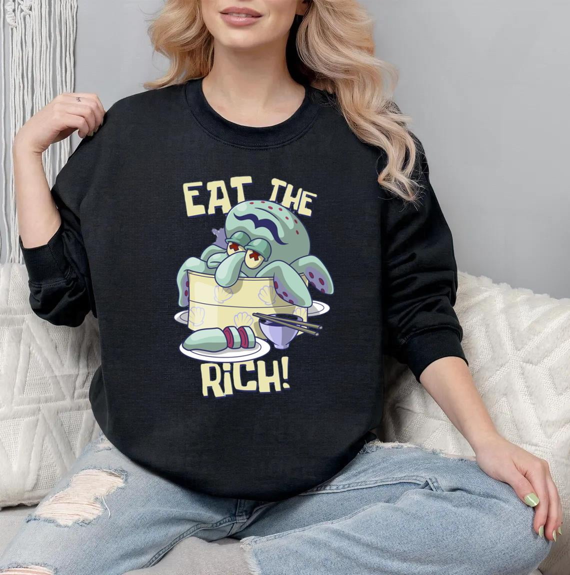 Eat the Rich in Bikini Bottom Funny Satirical Parody Cartoon T-Shirt ...