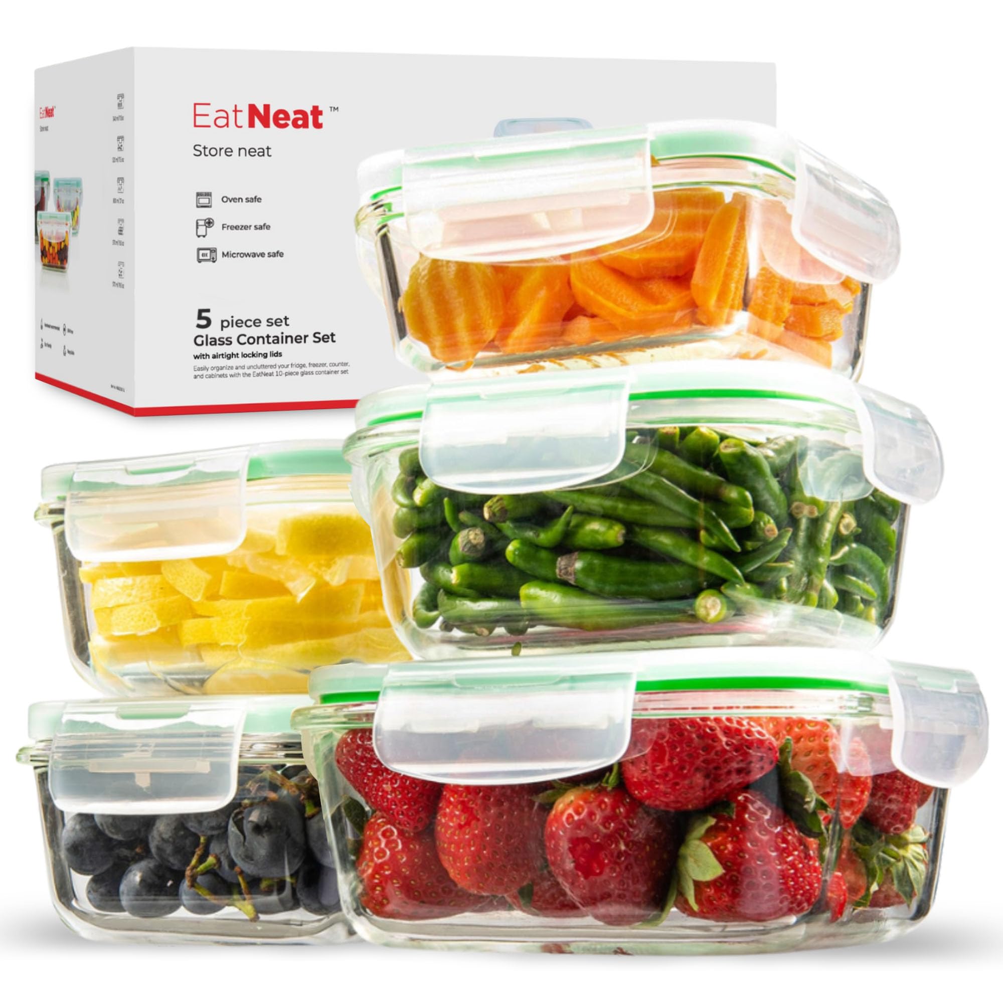 Thyme & Table Snap-Lock Food Storage Containers, Set of 5, 10 Pieces ...