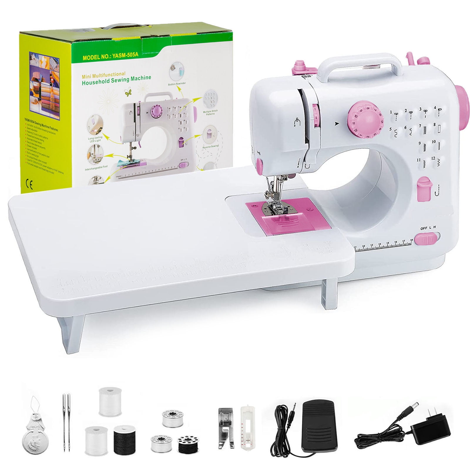 VIFERR Kids' Portable Mini Sewing Machine, 12 Stitches, Foot Pedal ...