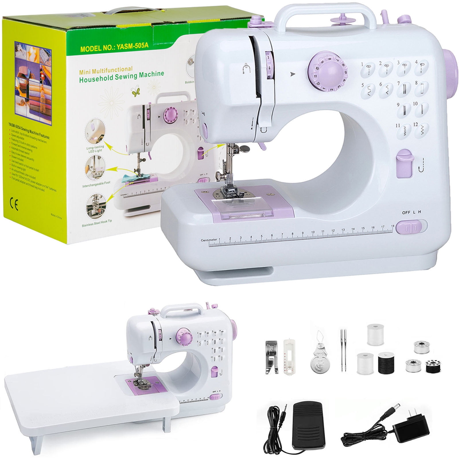 VIFERR Easy-to-Use Portable Sewing Machine for Kids, Mini with 12 ...