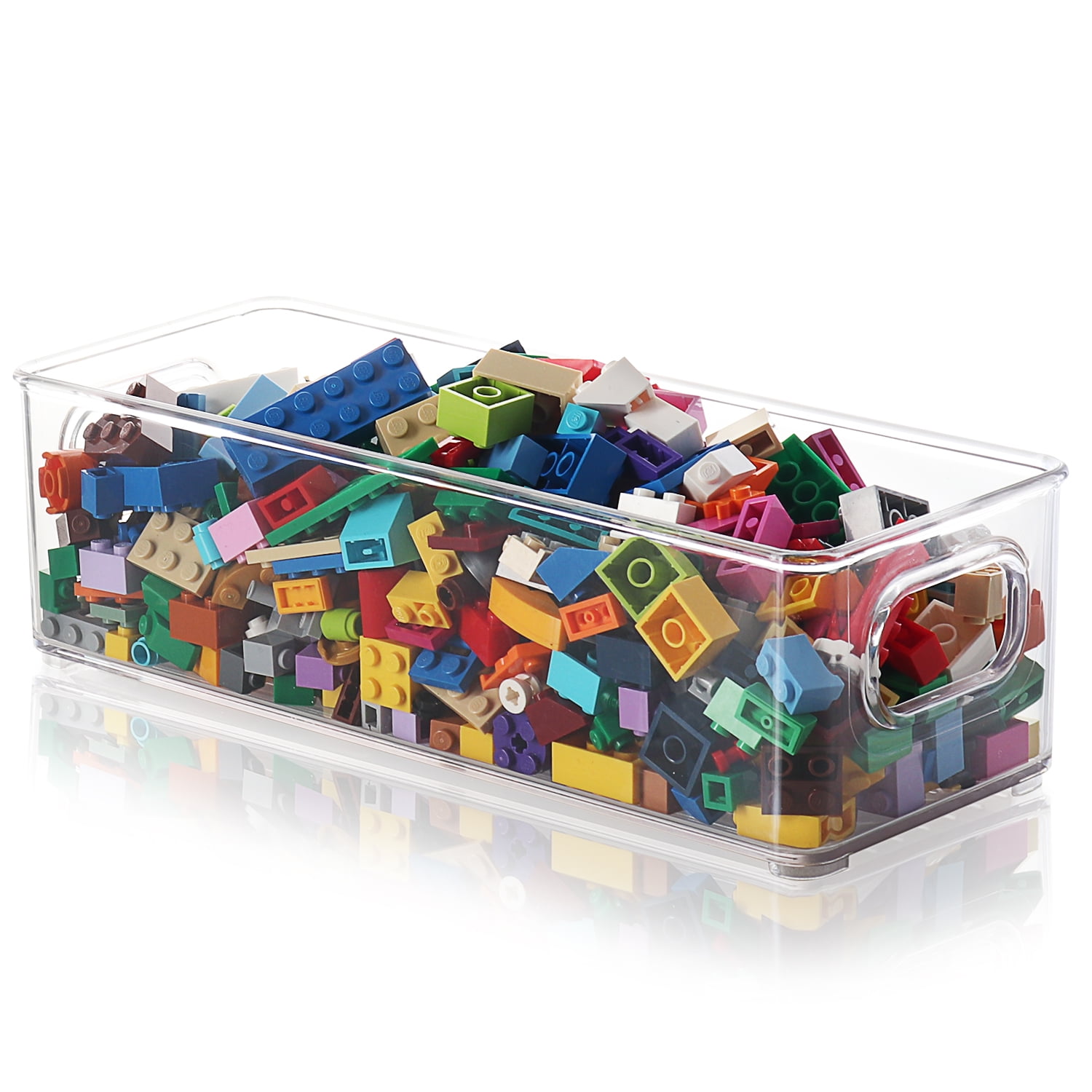 Eatex 1 Pack Clear Plastic Storage Organizer Bin With Handles - Bin ...