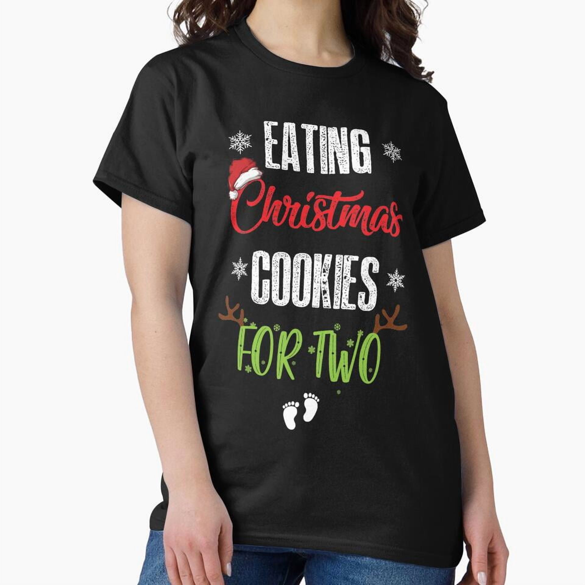 Eating Christmas Cookies For Two Funny Pregnancy H1167 T-Shirt, for Men ...