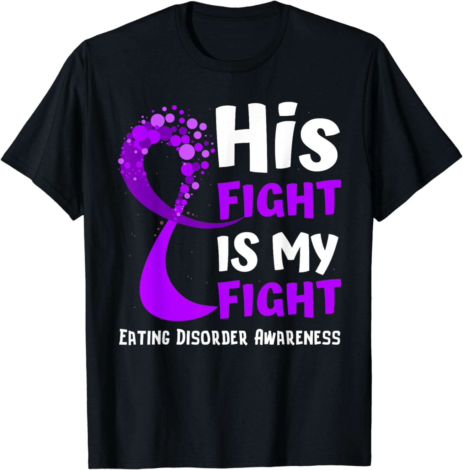 Eating Disorder Awareness Ribbon Family Purple Fighter T-Shirt ...