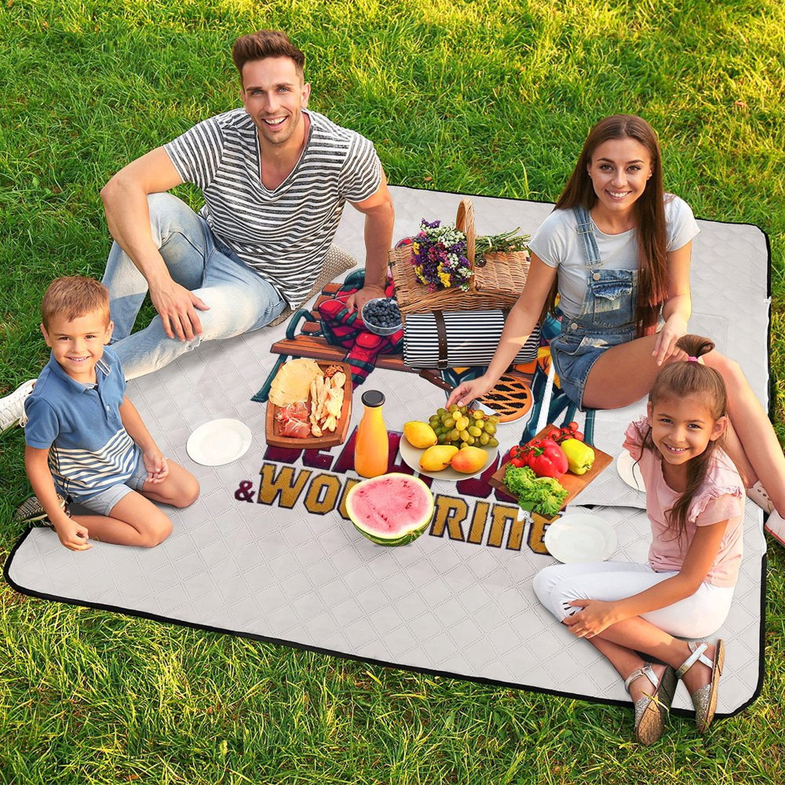 Eating İce-Cream Deadpooll & Wolverinee Picnic Blanket Outdoor Extra ...