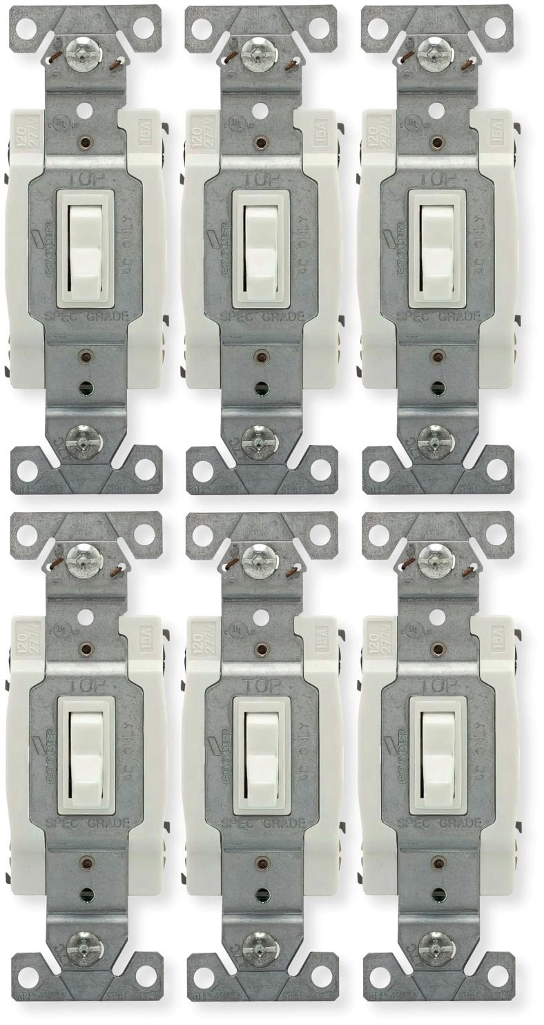 Eaton 1242-7W-BOX Pack of 4 Four-Way Toggle Switches, 15 Amp, 120 Volt ...