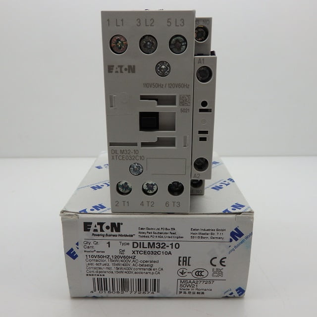 Eaton 3-Pole 32A C-Frame 60Hz Coil DIN Rail IEC Contactor XTCE032C10A ...