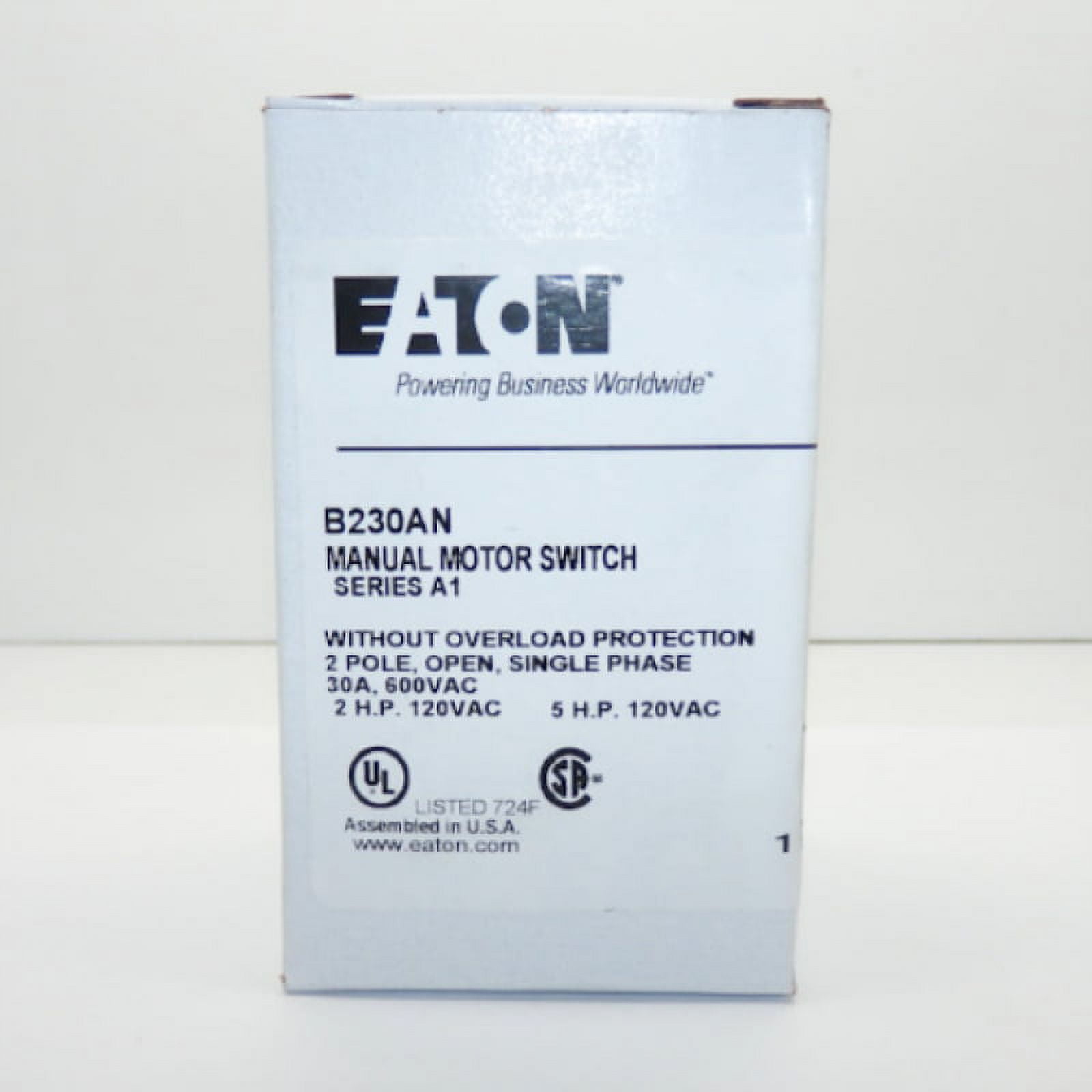 Eaton 30A 2-Pole Manual Motor Switch B230AN - Walmart.com