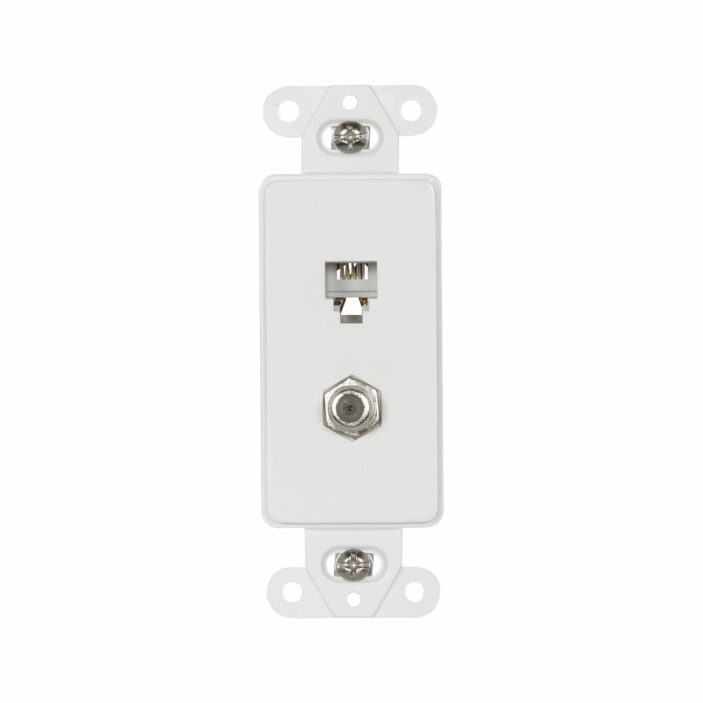 Eaton 3562W Decorator Mounting Strap Insert with 4-Conductor Telephone ...