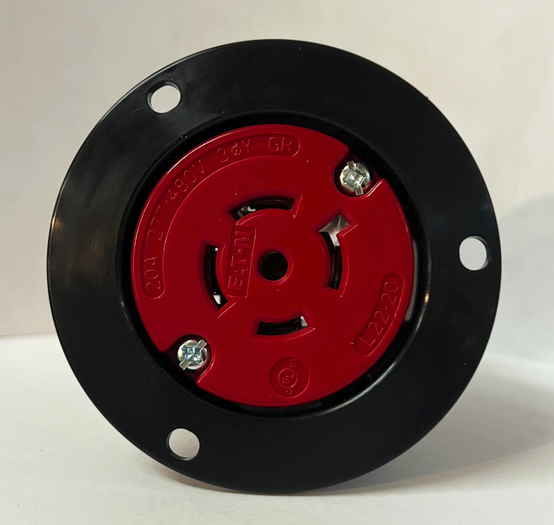 Eaton AHCL2220FO Locking Flanged Outlet, #14-8 AWG, 277/480V, 20A, Red ...