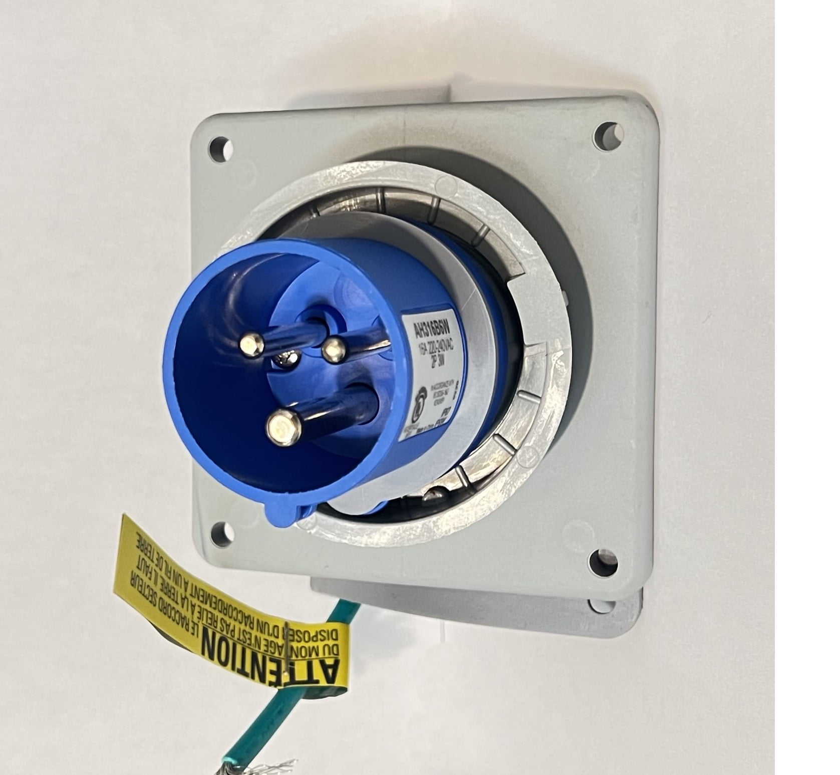 Eaton Arrow Hart AH316B6W Pin and Sleeve Inlet, 16 Amp, 220-240V, 2 ...