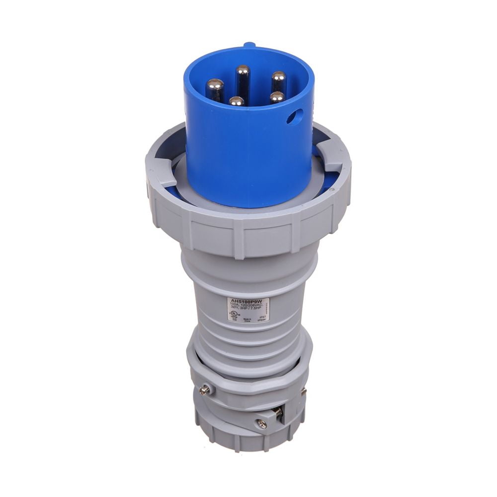 Eaton Arrow Hart AH5100P9W 100 Amp Pin and Sleeve Plug, 4-Pole, 5-Wire ...