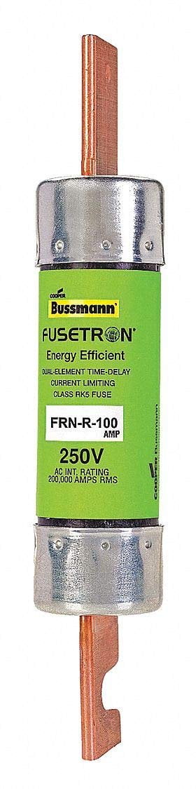 Eaton BUSSMANN 100A Time Delay Fiberglass Fuse with 250VAC/125VDC ...