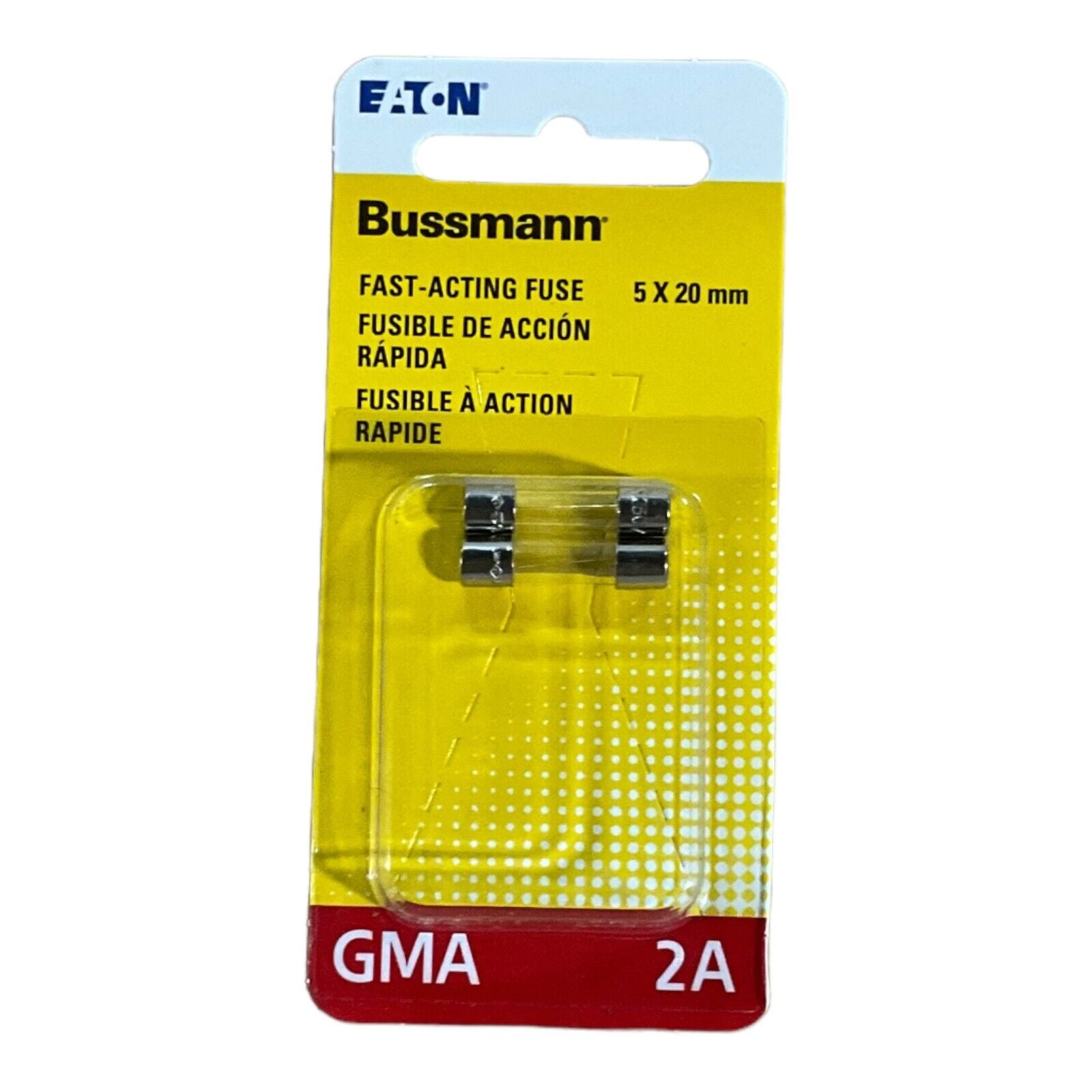 Eaton Bussman (2-Pack) Fast-Acting Fuse 5 x 20mm GMA 2A - 4 Fuses ...