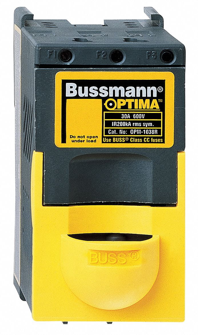 Eaton Bussmann Fuse Block,0 to 30A,Class CC,3 Pole OPM-1038R - Walmart.com