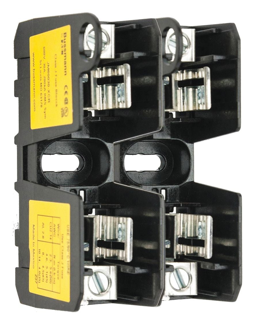 Eaton Bussmann Fuse Block,0 to 30A,J,2 Pole JM60030-2CR - Walmart.com