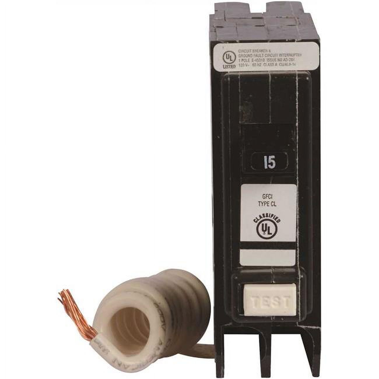 Eaton CLGF115 15A CL Single-Pole Self Test Ground Fault Circuit Breaker ...