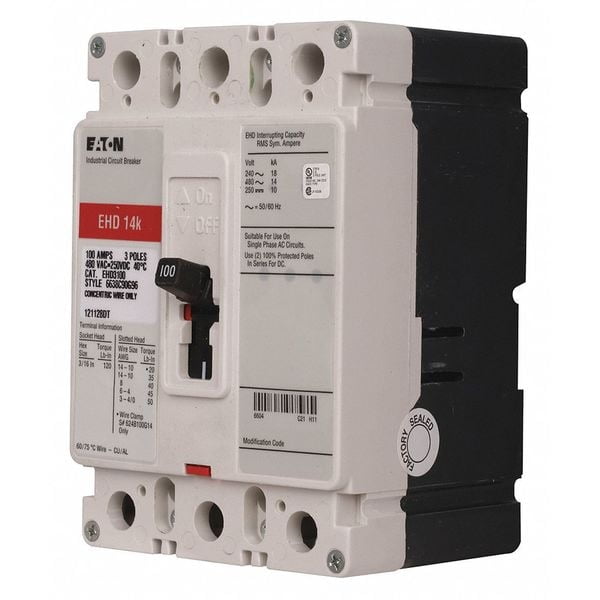 Eaton Circuit Breaker,60A,3P,480VAC,EHD EHD3060 - Walmart.com
