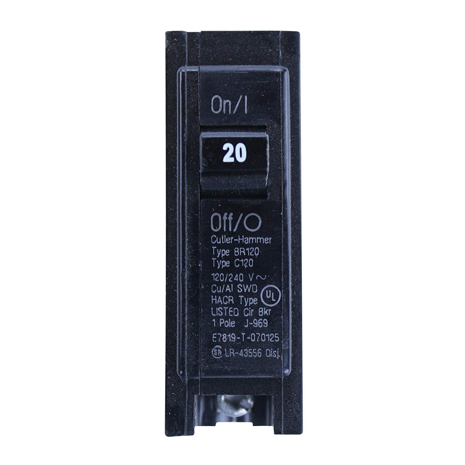 Eaton Cutler-Hammer Single-Pole BR Type Circuit Breaker, 20-Amp, 120/ ... Eaton Cutler-Hammer Single-Pole BR Type Circuit Breaker, 20-Amp, 120/ ...
