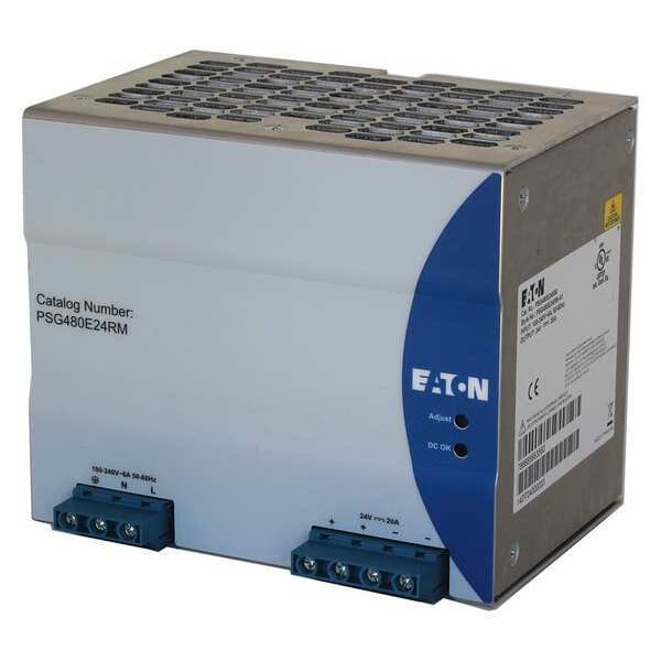 Eaton DC Power Supply, 100/240V AC, 24V DC, 480 W, 20 A, DIN Rail ...