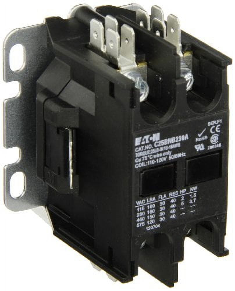 Eaton / Cutler Hammer C25BNB230A Contactor , 2-Pole , 30 Amp , 120 VAC ...