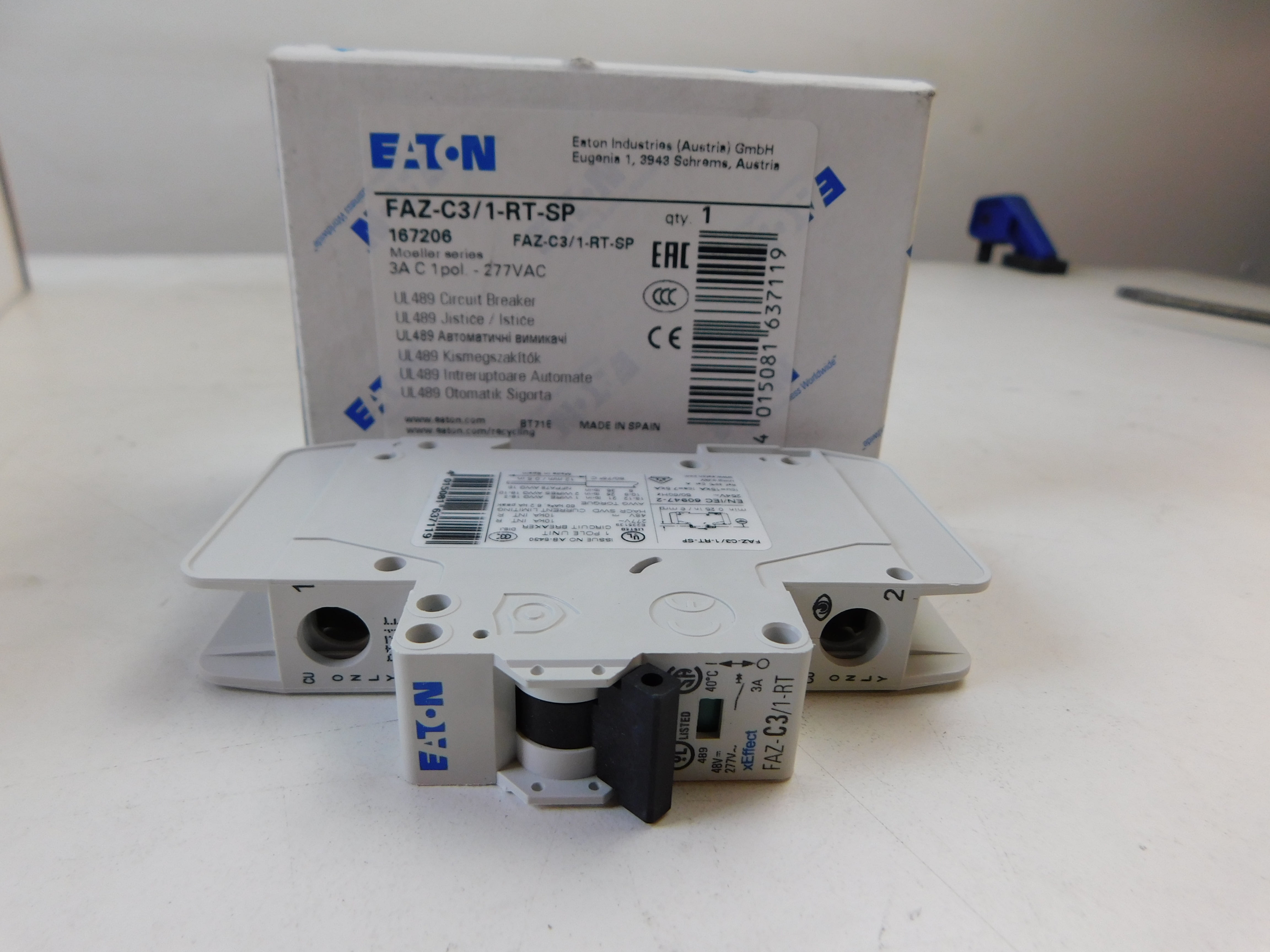 Eaton FAZ-C3/1-RT-SP Miniature Circuit Breakers (MCBs) - Walmart.com