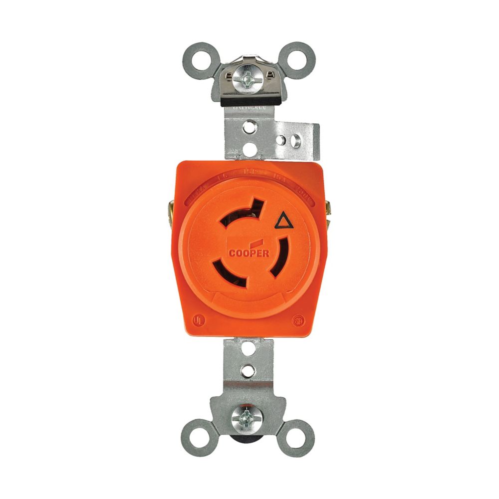 Eaton IGL615R safety grip locking receptacle, #14-10 AWG, 15A ...