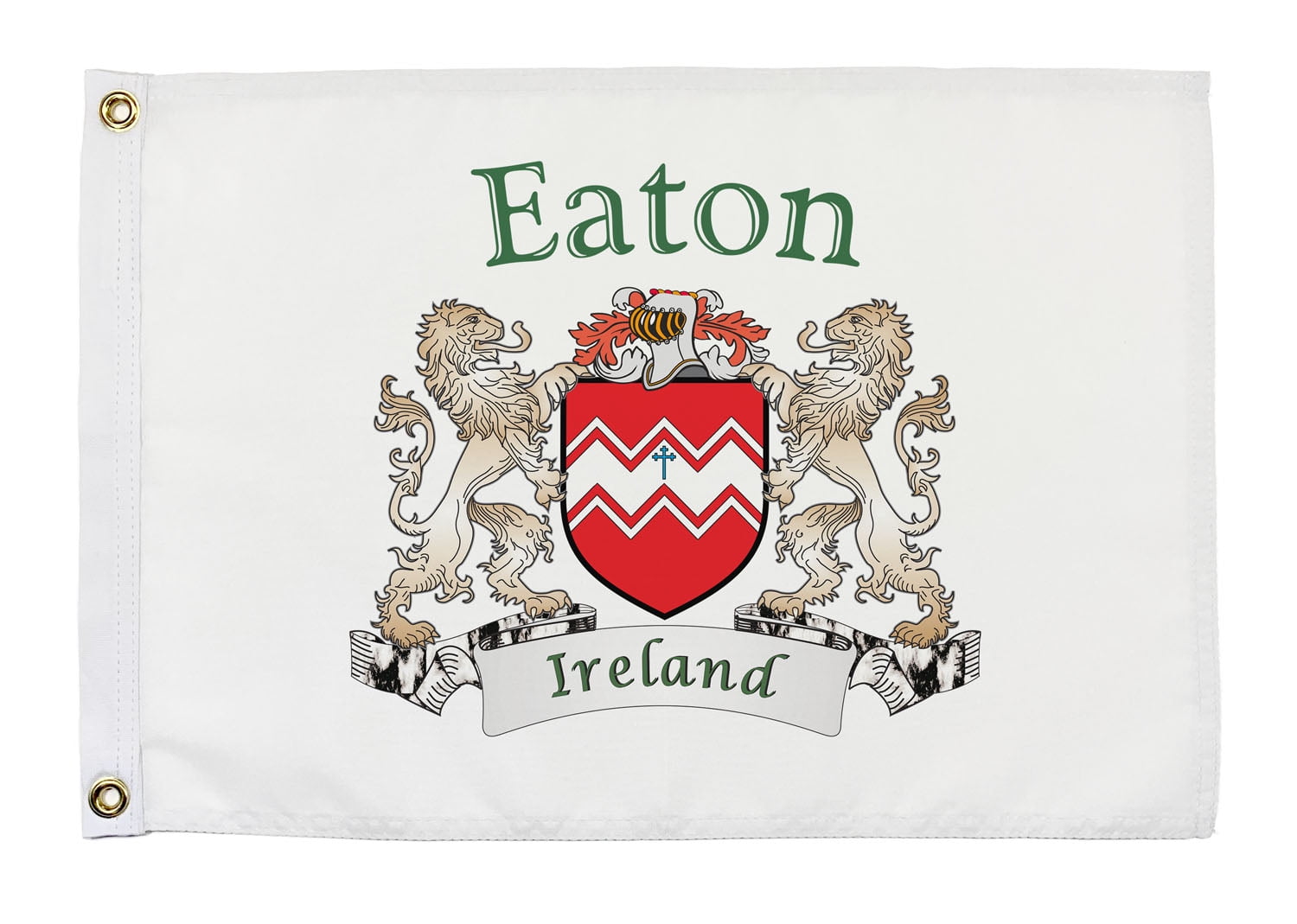 Eaton Irish Coat of Arms Small White Flag - 16"x10.5" inches - Walmart.com