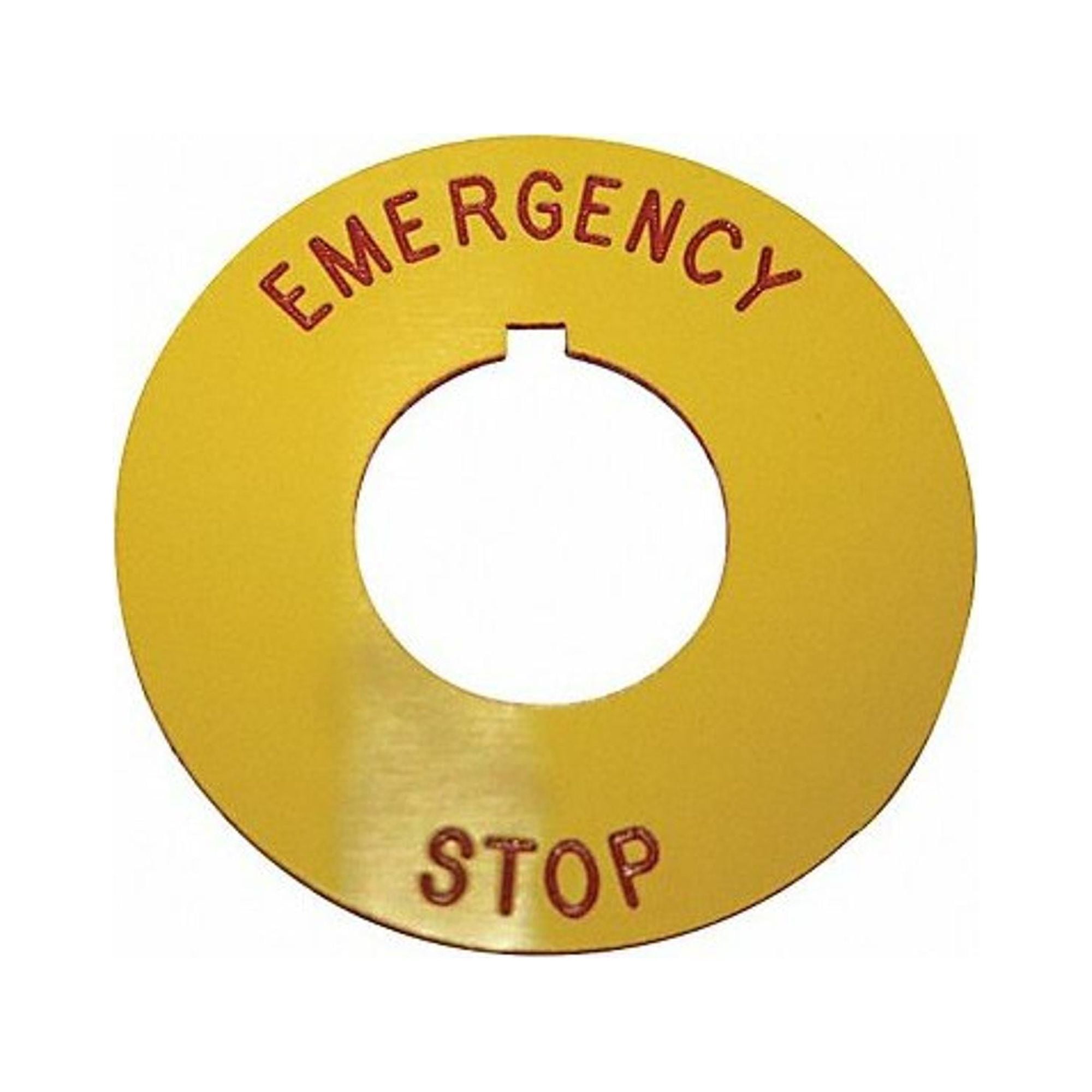 Eaton Legend Plate,Emergency Stop,Red/Yellow 10250TRP79 - Walmart.com