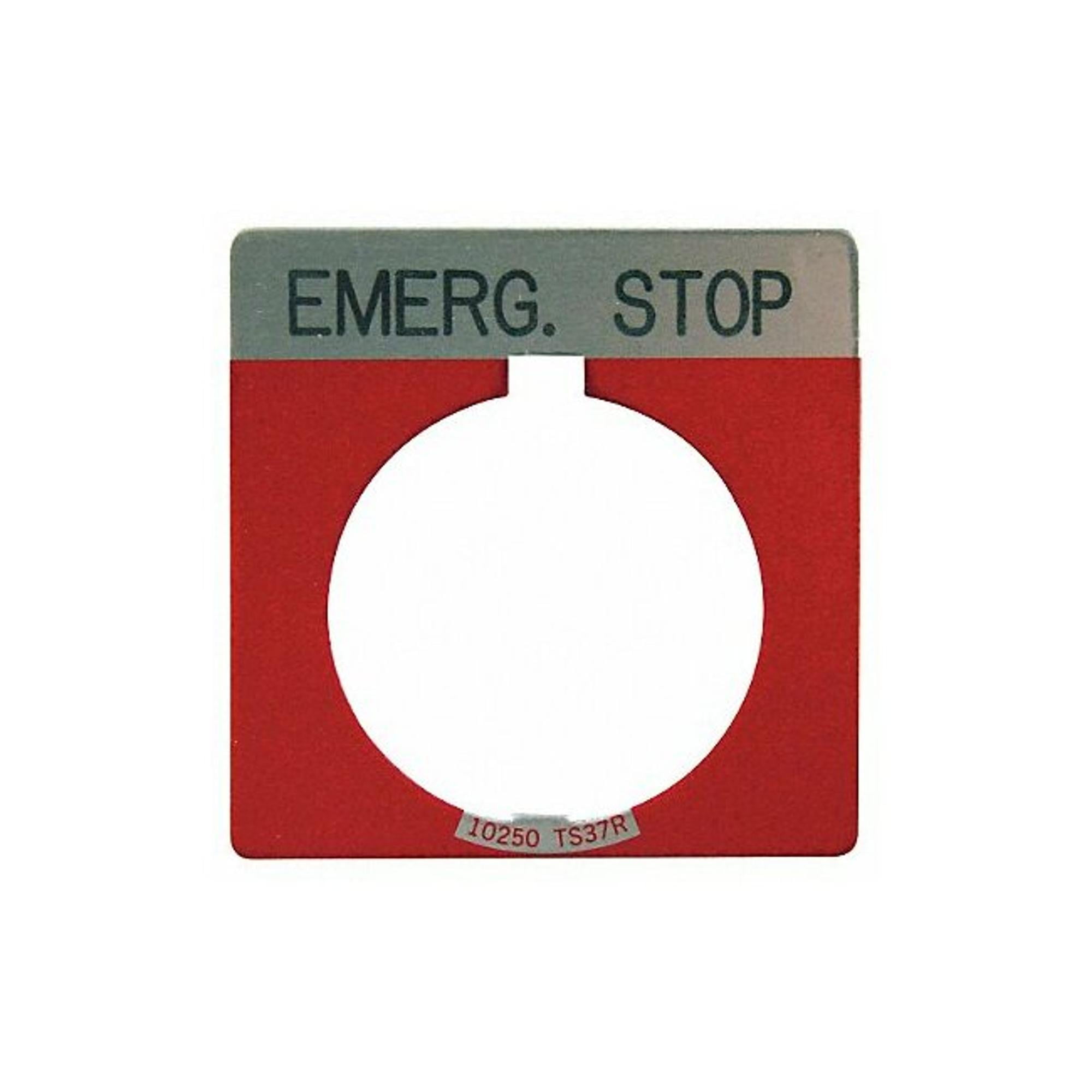 Eaton Legend Plate,Square,Emergency Stop,Red 10250TS13 - Walmart.com