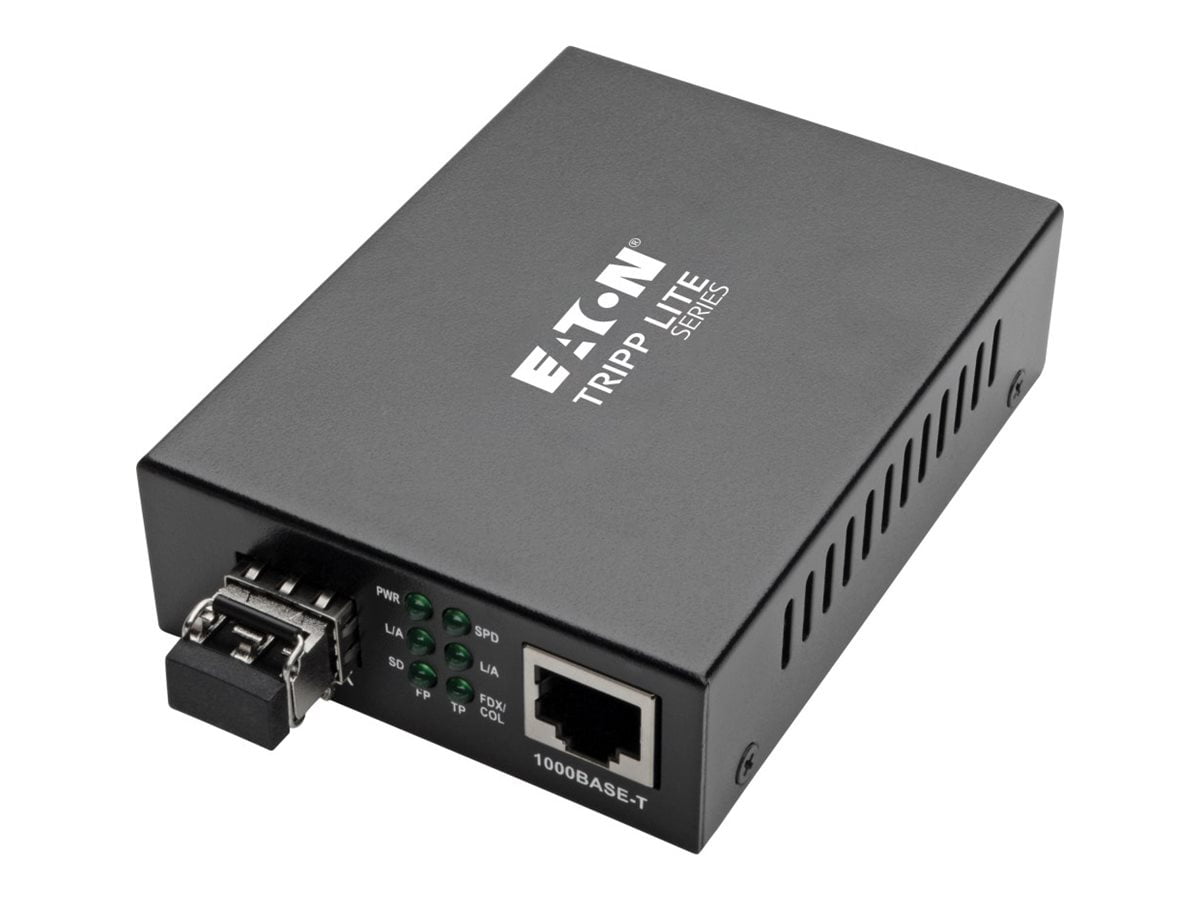 Eaton Tripp Lite Series Gigabit Multimode Fiber to Ethernet Media Converter, 10/100/1000 LC ...