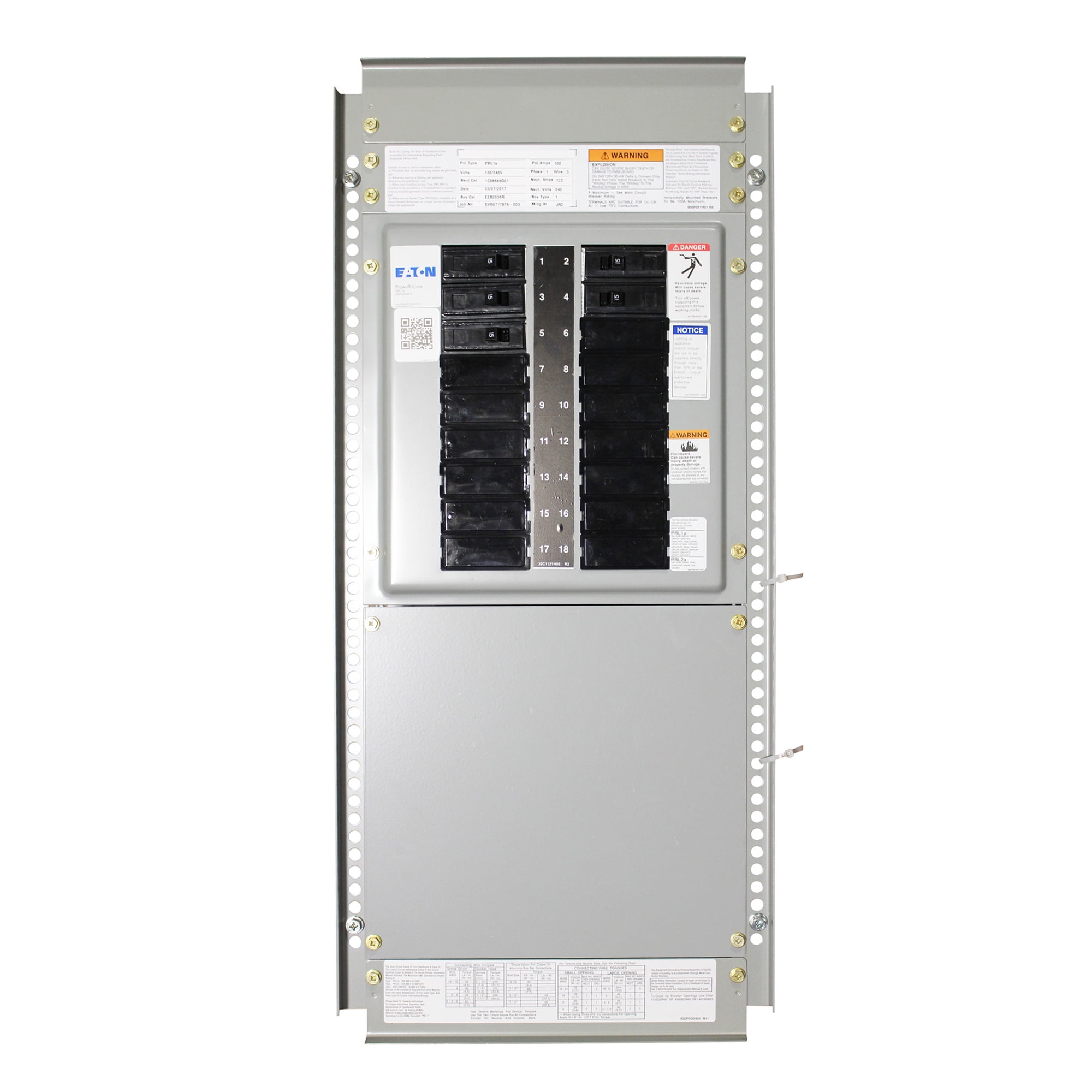 Eaton PRL1A1100X18C PRL1a PanelBoard Interior, 100A, 120/240V, 18 ...